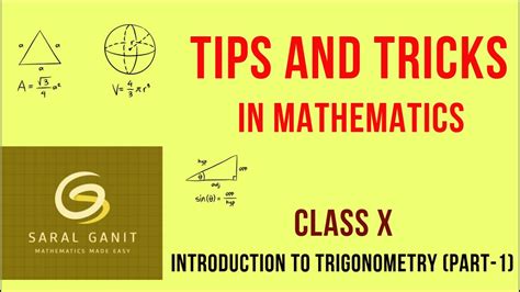 Tips And Tricks In Mathematics Class 10 Chapter 8 Introduction To Trigonometry Cbse Ncert Youtube