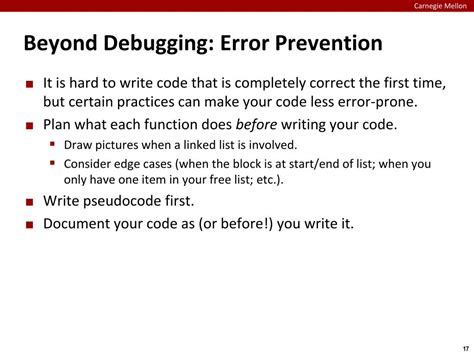 Ppt Debugging Malloc Lab Powerpoint Presentation Free Download Id
