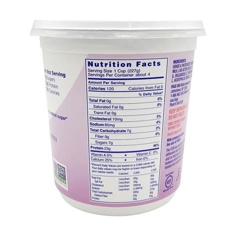 Fage Greek Yogurt Nutrition Label
