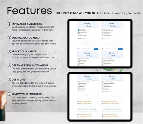 Habit Tracker Notion Template Digital Habit Tracker Daily Habits Track Habits Improve Your