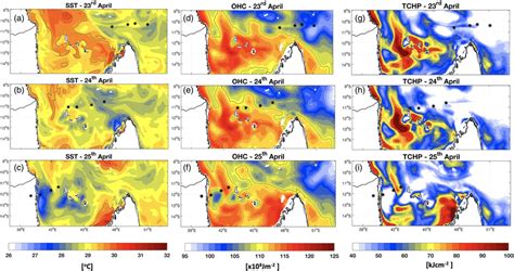 Spatial Map Of Sst Ac Ohc Df And Tchp Gi During The
