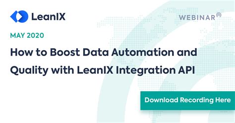 Webinar Recording How To Boost Data Automation And Quality With Leanix Integration Api