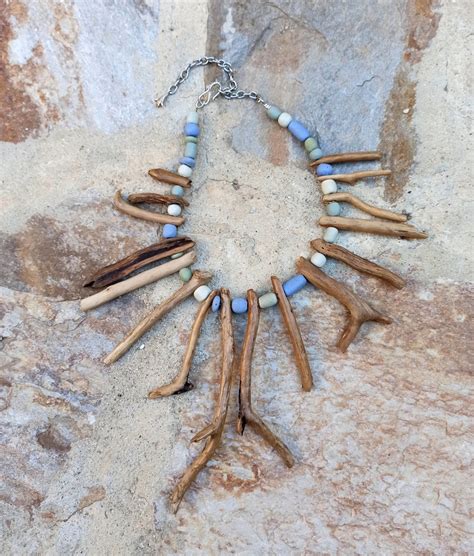 Driftwood Ceramic Necklace Statement Mermaid Necklace Sand And Sea