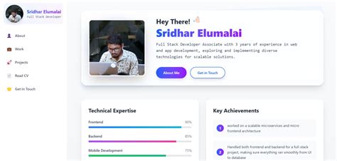 Portfolio Webdevelopment Uxdesign Techcommunity React Javascript Sridhar E