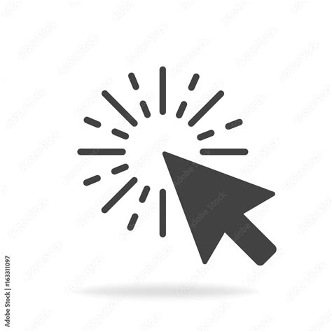 Computer Mouse Click Cursor Gray Arrow Icon Vector Illustration Stock Vector Adobe Stock
