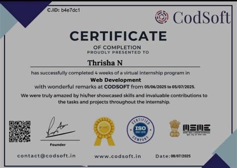 Webdevelopment Internshipcomplete Codsoft Thrisha N