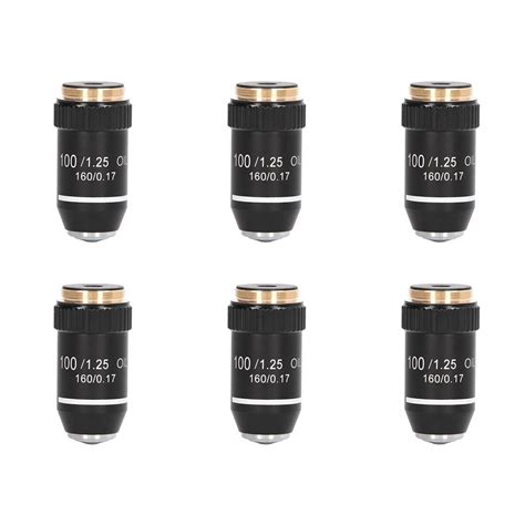 6x Biological Microscope Lens 195 Achromatic Black Objective Lens 100x