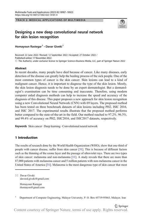 Designing A New Deep Convolutional Neural Network For Skin Lesion Recognition Request Pdf