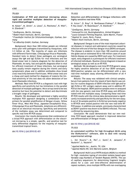 Pdf Combination Of Pcr And Electrical Microarray Allows Rapid And