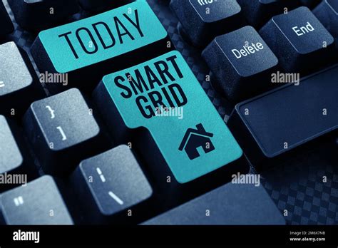 Hand Writing Sign Smart Grid Word Written On Includes Of Operational