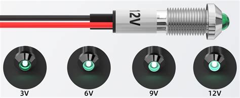 Daiertek 8mm Led Indicator Light 12v Green Led Waterproof Metal 12 Volt Pilot Light