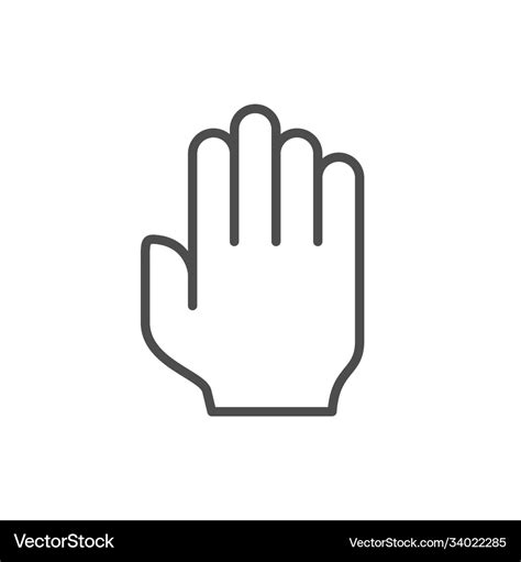 Palm Hand Outline Icon Royalty Free Vector Vectorstock