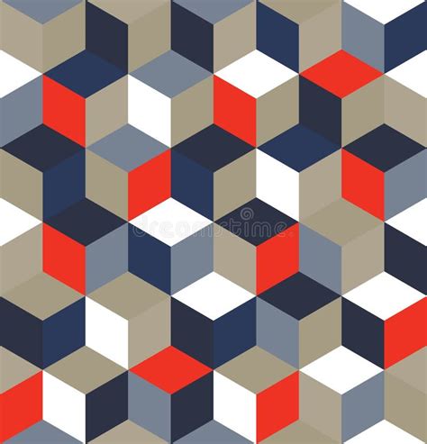 Seamless Pattern Of Colored Cubes Endless Multicolored Cubic Background Stock Vector