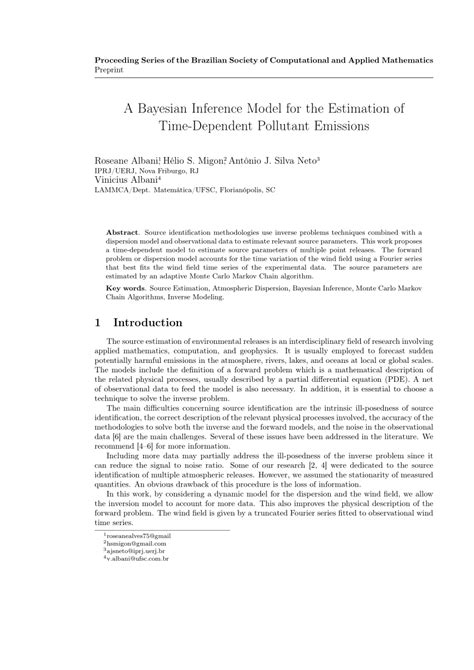 Pdf A Bayesian Inference Model For The Estimation Of Time Dependent
