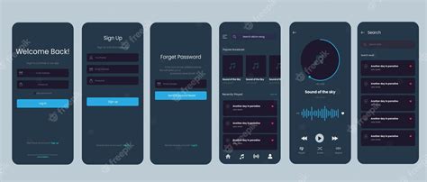 Premium Vector Mobile Application Ui Design Wireframes Template Vector