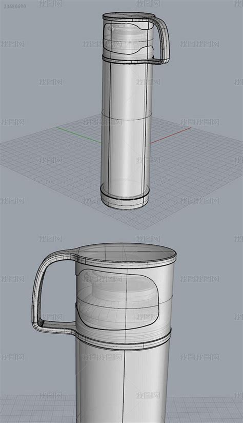 保温杯水杯犀牛模型3d模型obj模型 花瓣网
