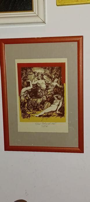 Akademski Slikar Zlate Ženski Akt Orgije 1985 Grafika