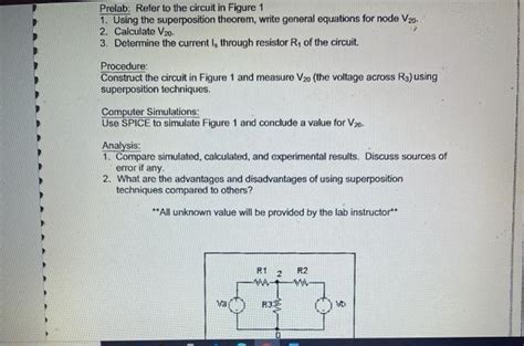 Solved Prelab Refer To The Circuit In Figure 1 1 Using The