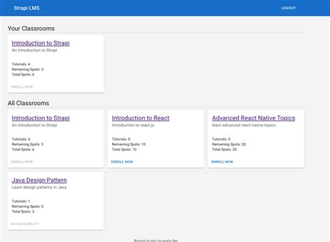 Github Nyaladevstrap Lms React Sample React App To Be Used With Strapi Api