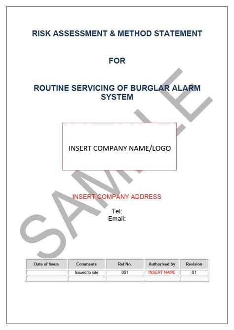 Burglar Alarm Service Risk Assessment Seguro