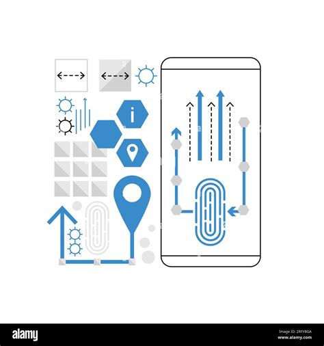Fingerprint Padlock Technology Lock Access Fingerprint Access Vector Illustration Stock Vector