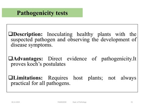 Phenotypic And Genotypic Tests For Identification Of Plant Pathogens By