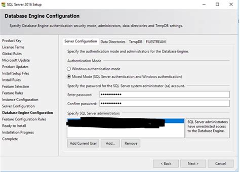 Installing Micosoft Sql Server 2016