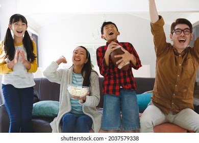 Asian Mom And Daughter Watching Tv Images Stock Photos D Objects Vectors Shutterstock