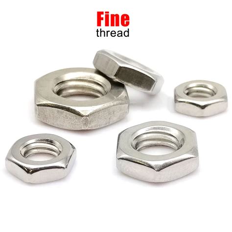 5 10pcs M6 M8 M10 M12 M14 M16 DIN439 Fine Thread 304 A2 70 Stainless Steel