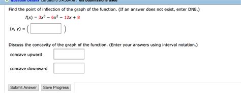 solved find the point of inflection of the graph of the