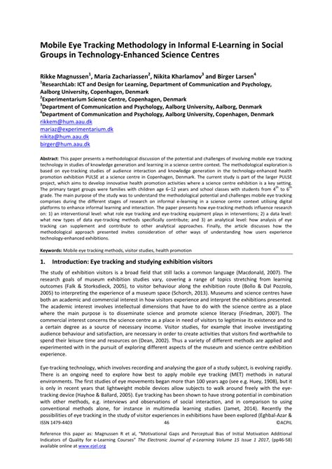 Pdf Mobile Eye Tracking Methodology In Informal E Learning In Social Groups In Technology