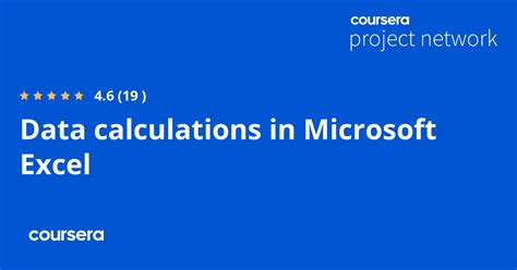 data calculations in microsoft excel coursya