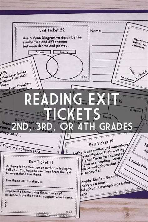 Reading Exit Tickets Reading Comprehension Reading Comprehension Questions Elementary Curriculum