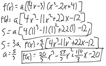 Writing Specific Polynomial Functions Given The Roots And A Point Educreations