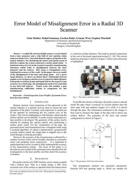 PDF Error Model Of Misalignment Error In A Radial D Scanner