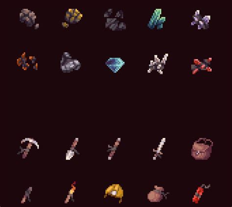 Cave Sprites Pack 16x16 By Fudzy
