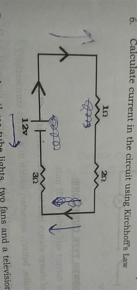 6 calculate current in the circuit using kirchhoff s law filo