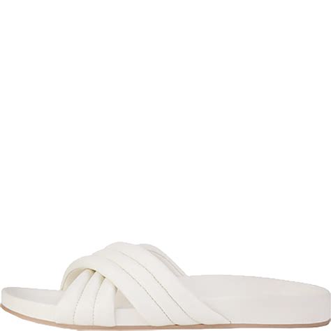 Tide Cross Padded Bone Leather Slides Shoebedoo