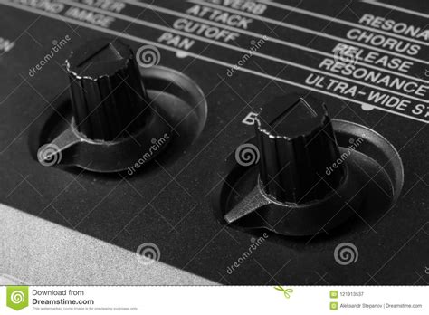 Control Knobs Of Synthesizer Close Up Stock Image Image Of Control Technology 121913537
