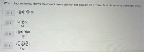 Solved Which Diagram Below Shows The Correct Lewis Electron Dot