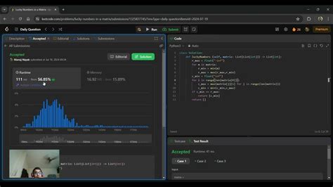 Lucky Numbers In A Matrix Leetcode Easy Sol Py Youtube