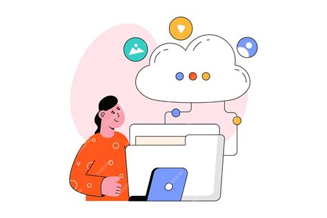 Premium Vector Cloud Data Flat Style Design Vector Illustration