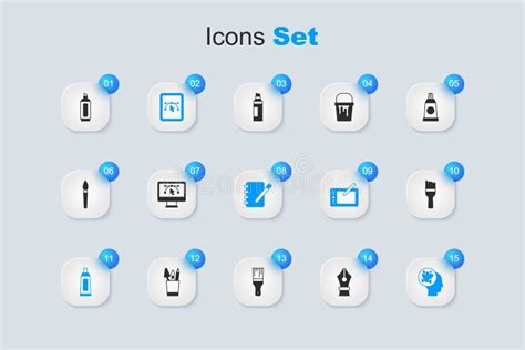 Set Fountain Pen Nib Computer With Design Program Tube Paint Palette