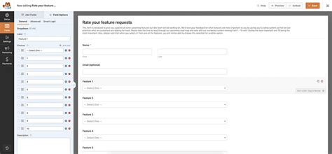 how to create a conditional rating form