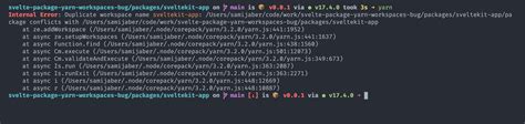 Svelte Package Breaks Yarn V3 Workspaces Due To Duplicate `packagejson