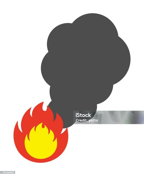 Ilustrasi Vektor Terisolasi Api Dan Asap Ilustrasi Stok Unduh Gambar