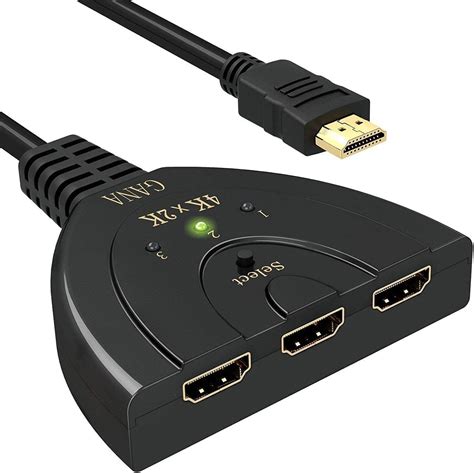 Amazon.com: HDMI Switch, GANA 4K HDMI Splitter 3 in 1 Out, 3-Port HDMI ...