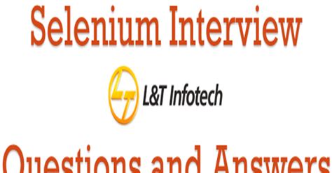 Landt Infotech Selenium Webdriver Interview Questions