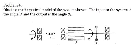 Solved Problem 4 Obtain A Mathematical Model Of The System