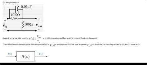 Solved For The Given Circuit Determine The Transfer Function